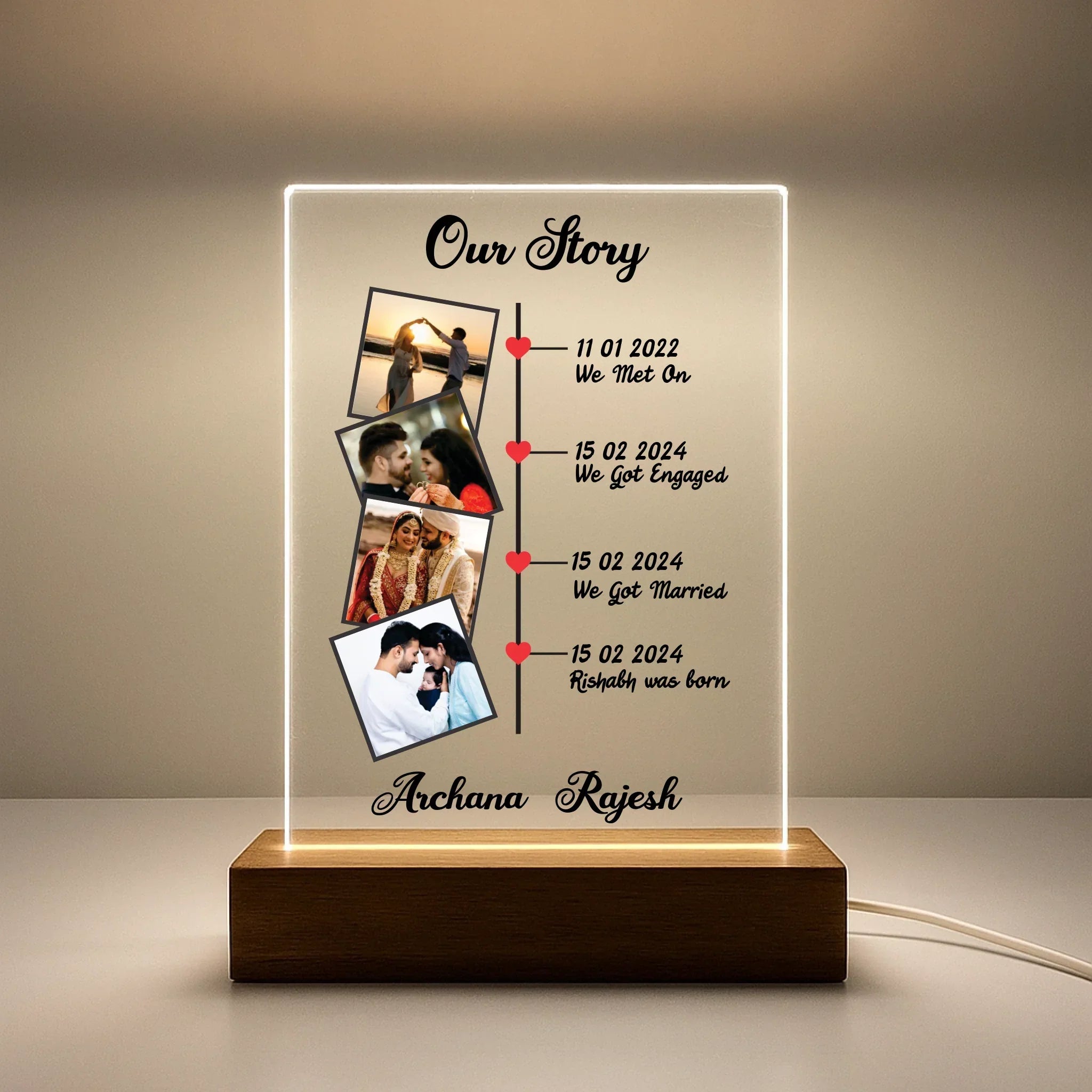LED Acrylic Plaques India – Custom Glowing Photo Display Gift – Stickerji
